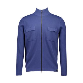 Genti Homme, Pulls, Bleu, Taille: XL Cardigan Zip LS