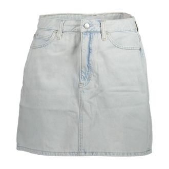 Calvin Klein Blaue Denim Kurzer Rock mit Wascheffekt - - Skirts - Damen - Blau - W25