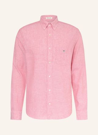 GANT Hemd Regular Fit Mit Leinen rot
