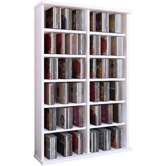 ebuy24 Ebuy24 - Etag&egrave;re cd/dvd m&eacute;dia Ronul h. 92 x l. 60 x p. 18 cm Blanc
