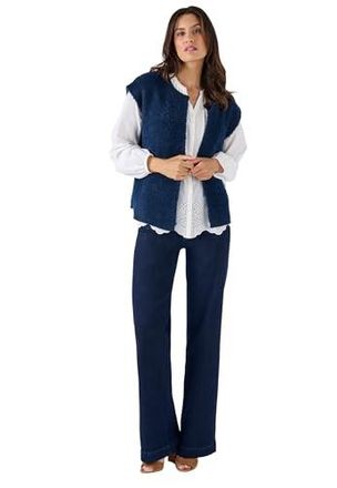 Damart Gilet sans Manches Maille Bouclette Femme Bleu Taille 50/52