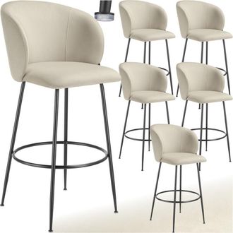 TecTake Tectake - Chaise de bar avec dossier large et un repose-pieds 51 x 60 x 106 cm et capacité de charge 120 kg