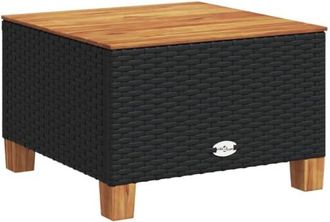 vidaXL Table de Jardin Noir 55x55x36 cm r&eacute;sine tress&eacute;e et Bois Acacia