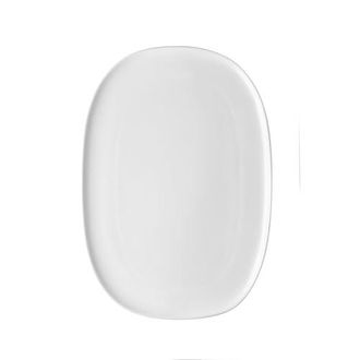 Alessi Itsumo NF07/22 25 - Plat de Service Ovale Design, Usage Quotidien, Esth&eacute;tique Minimale, en Porcelaine Blanche
