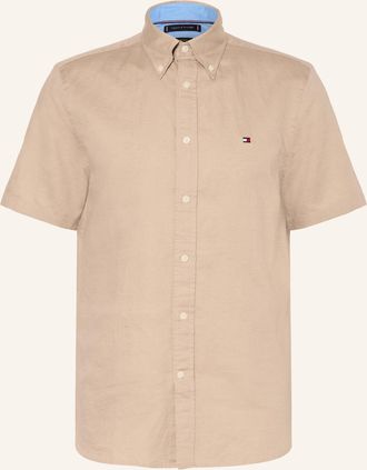 Tommy Hilfiger Kurzarm-Hemd Regular Fit Mit Leinen gelb