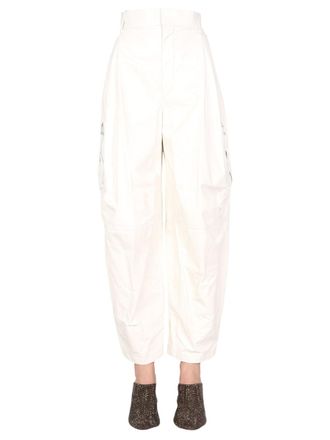 Bottega Veneta White Leather Cargo Pants - White