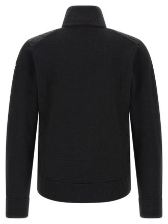 Moncler Quilted Virgin Wool Blend Padded Cardigan - Black