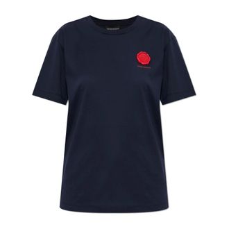 Emporio Armani Femme, Tops, Bleu, Taille: 40 FR T-shirt avec appliqu&eacute;