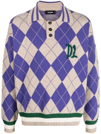 Dsquared2 pull &agrave; col polo - Violet