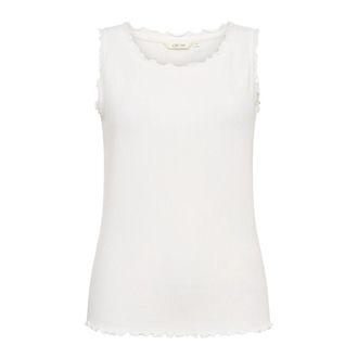 Cream Schneewei&szlig; Ribba Top - - Tops - Damen - Wei&szlig; - XS