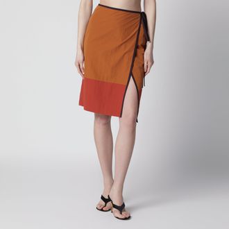 Saint Laurent Bleistiftrock aus Nylon in Ocker