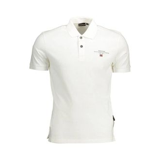 Napapijri Wei&szlig;es Baumwoll Herren Polo Shirt - - Tops - Herren - Wei&szlig; - XL