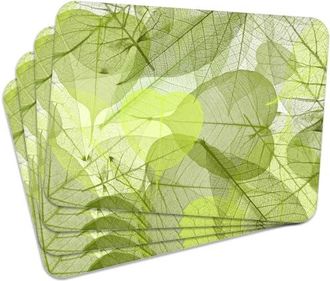 MG Design Mg Design Lot de 4 Sets de Table en liège - Abstract Leaves 2 - 30 × 40 cm - résistants à la Chaleur, faciles à Nettoyer