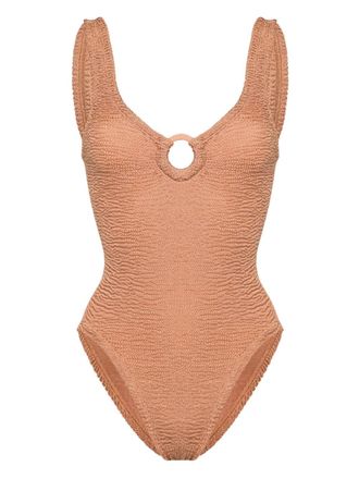 Hunza G maillot de bain fronc&eacute; Celine - Marron