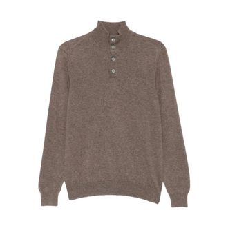 Fedeli Strickpullover mit Rundhalsausschnitt - - Knitwear - Herren - Braun - 2XL