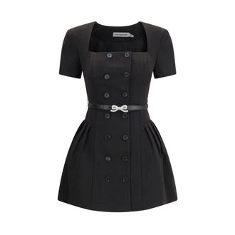 Self Portrait Femme, Robes, Noir, Taille: 36 FR Robe Courte en Cr&ecirc;pe Glamour