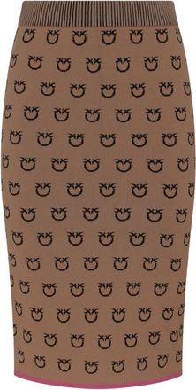 Pinko Pinko, Femme, Jupes, Brun, Taille: 42 FR Gonna Midi Logata