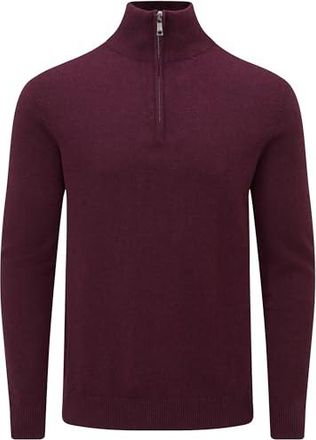 Charles Wilson Pull en Coton à Col Zippé pour Homme (XXL, Red Berry (0524))
