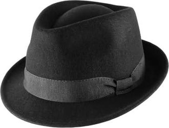 Classic Italy Chapeau Trilby Pliable, imperm&eacute;able, Feutre Homme ou Femme Classic Trilby Pliable - Taille 55 cm - Noir