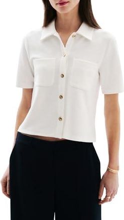 Caroll Femme 251t-tobias Chemise À Manches Courtes, Cloud Dancer, XS EU