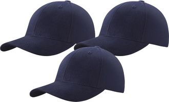 morefaz Set 3X Herren Baseballkappe Cap Verstellbarer Riemen Baseball M&uuml;tze (DE/NL/SE/PL, Alphanumerisch, M, XL, Nave)