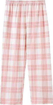 Generic Pantalon décontracté confortable pour femme - Pantalon de pyjama ample à carreaux - Grande taille - Vêtement dété pour la maison - Design élégant de d