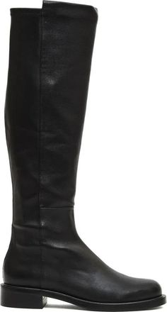 Stuart Weitzman Stiefel - Black Leather Stretch Boot - Gr. 37,5 (EU) - in Schwarz - für Damen