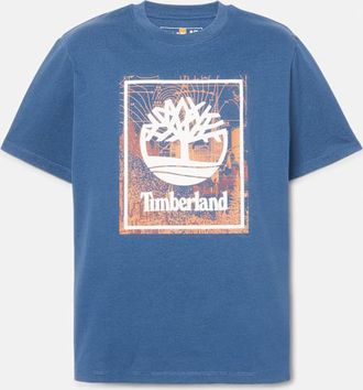 Timberland T-Shirt mit saisonalem, grafischem Stapellogo f&uuml;r Herren in Dunkelblau, Herren, Blau, Gr&ouml;&szlig;e