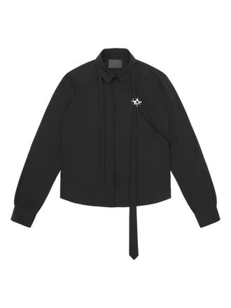 Heliot Emil chemise asym&eacute;trique &agrave; manches longues - Noir