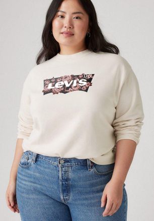 Levi's Plus Sweatshirt PL GR EVERYDAY CREW mit Batwing-Logo mit Rosenprint