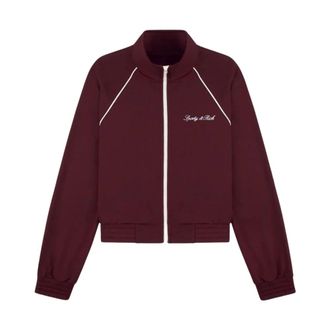 Sporty & Rich Signature Logo Retro Trainingsjacke - - Sport - Damen - Rot - L