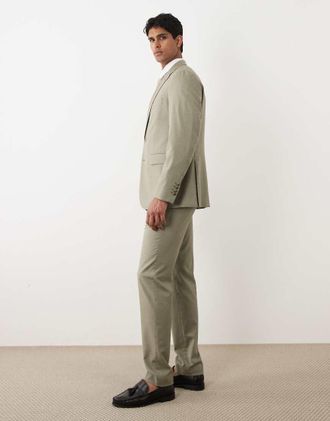 Mango Milan - Pantalon densemble ajust&eacute; &eacute;l&eacute;gant - Vert sauge