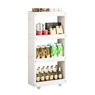 Generic Rollbarer Schlanker Aufbewahrungswagen, Badezimmer-Organizer-Wagen Aus Kohlenstoffstahl, L&uuml;cken-Aufbewahrungsregal Mit R&auml;dern, for Schmale Orte Im Bad