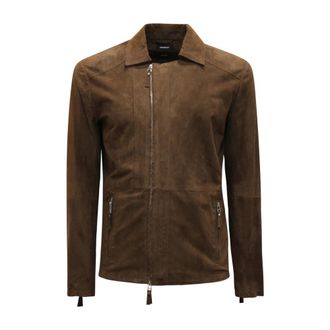 Officina36 Vintage-Effekt Wildlederjacke - - Jackets - Herren - Braun - S