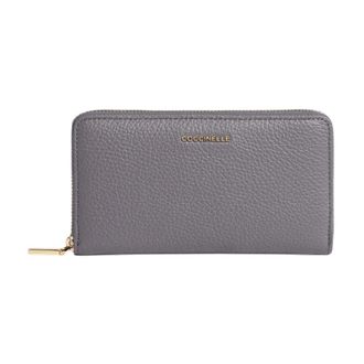 Coccinelle Metallic Soft Large Zip Wallet - - Accessories - Damen - Blau - ONE SIZE