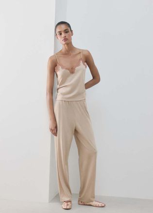 Mango D&eacute;bardeur de pyjama rose - Femme - S - MANGO
