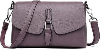 Generic Sac &agrave; main fourre-tout en cuir pour femme avec poign&eacute;e sur le dessus et pochette assortie, violet, Taille unique