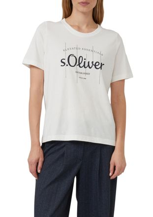 s.Oliver T-Shirt mit Logo-Print und Schmucksteinen