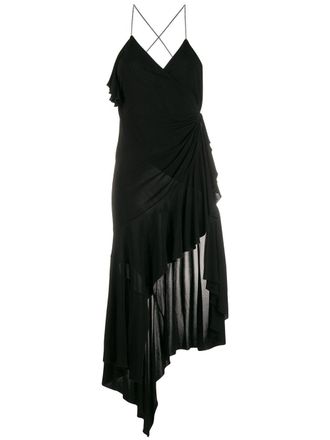 Philosophy di Lorenzo Serafini robe ceintur&eacute;e &agrave; ourlet asym&eacute;trique - Noir