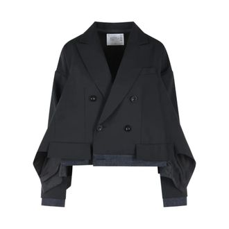 sacai Damen, Jacken, Schwarzk, MGr&ouml;&szlig;e