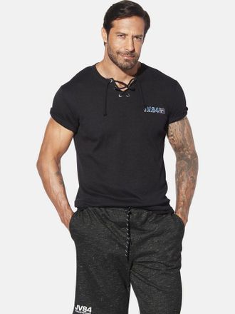 Jan Vanderstorm T-Shirt MAYKO mit Schn&uuml;rung am Ausschnitt