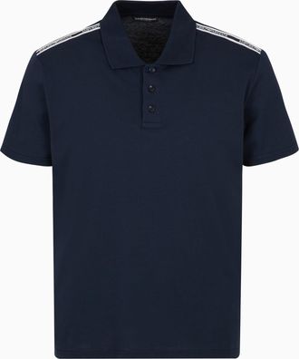 Emporio Armani Man Logo Tape Polo Beachwear Blue S, Armani Blu, S