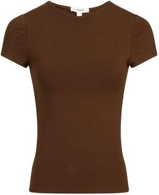 Topshop Top uni &agrave; col rond en coton m&eacute;lang&eacute;