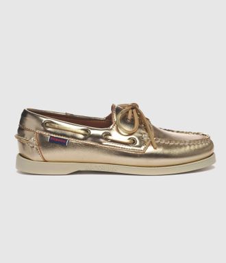 Sebago Moccasins Docksides Portland Met Woman Gold