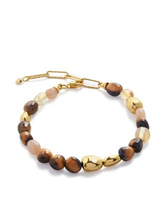 Monica Vinader Rio Neutral Gemstone Perlenarmband - Gold