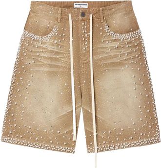 Vale short en jean à ornements - Marron
