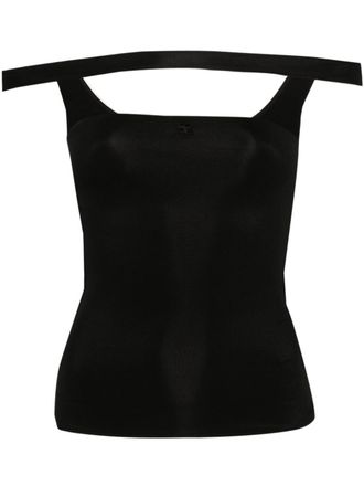 Courr&egrave;ges haut Hyperbole &agrave; &eacute;paules d&eacute;nud&eacute;es - Noir