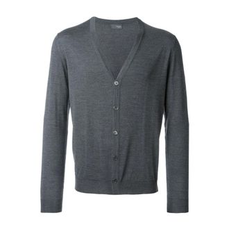 Drumohr Homme, Pulls, Gris, Taille: 2XL Cardigan scollo a V bottoni