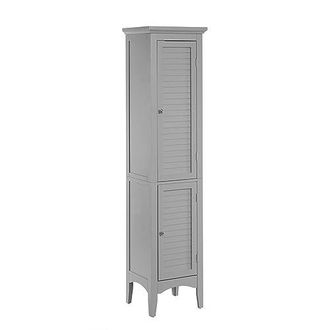 Teamson Home Glancy Wooden Leinenturm hoher Badezimmerschrank grau ELG-640 mit Lagerung