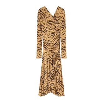 Ganni Ruched Dress - - Dresses - Damen - Braun - S